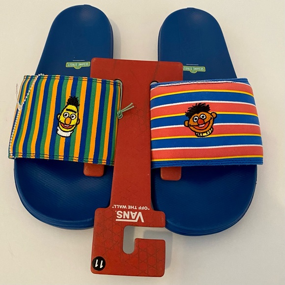 Vans | Shoes | Nwt Vans X Sesame Street Bert And Ernie Slides Sandals ...